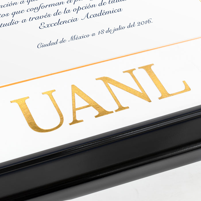 Marco Oficial en Color Negro para Universidad UANL – Títulos y Diplomas